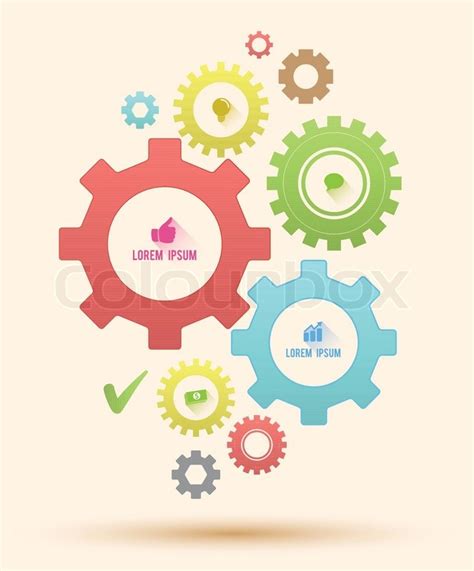 Infographic Design Template With Gear Stock Vector Colourbox