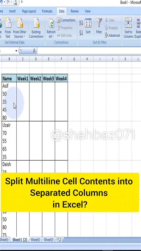Split Multiline Cell Excel Tips