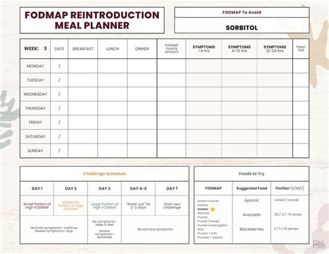Low Fodmap Diet Reintroduction Meal Planner Etsy