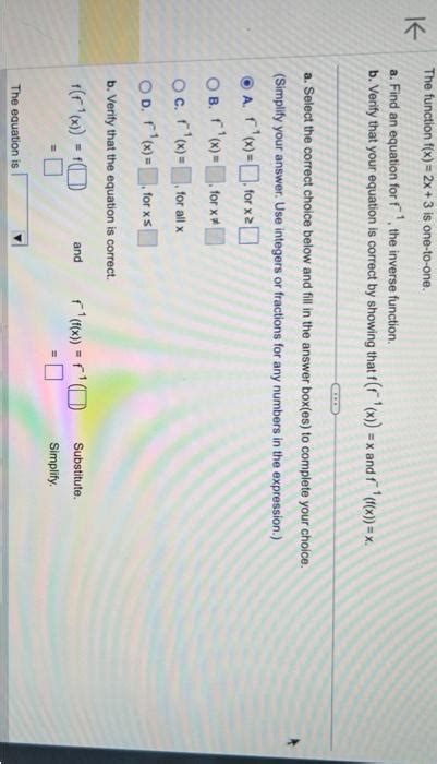 Solved The Function F X 2x 3 Is One To One A Find An