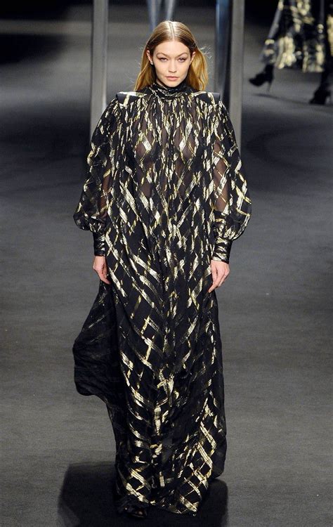 Gigi Hadid See Thru Dress And No Bra On The Runway In Milan