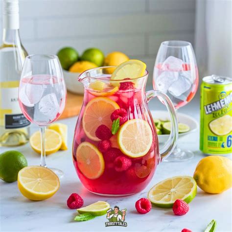 Raspberry Lemonade Sangria Cocktail Recipe Thirsty Tales