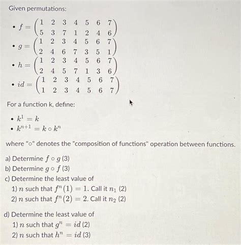 Solved Given Permutations 1 2 3 4 5 6 7 5 3 7 1 2 4 6 1 2 3
