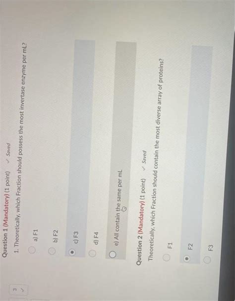 Solved Question 1 Mandatory 1 Point Saved 1