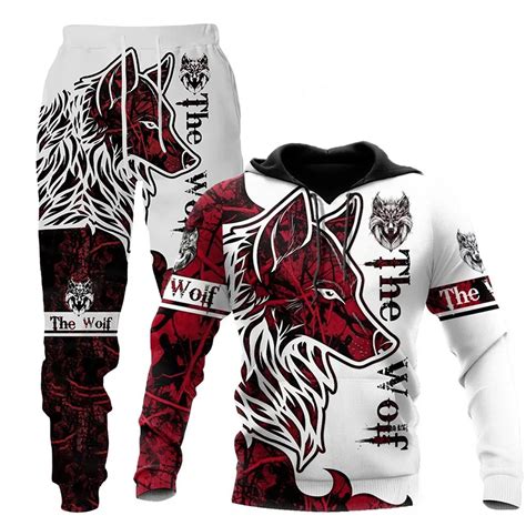 Moletom e calças capuz estampado em 3D para homens moletom casual