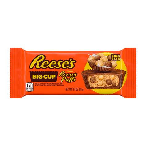 Reeses Big Cup With Puffs Cereal Milk Chocolate King Size Peanut