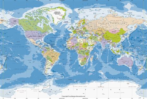 New World Map Geographical Pdf Ideas World Map With Major Countries