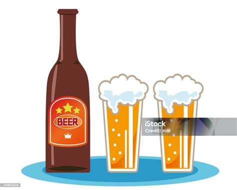 맥주 아이콘 라 거 맥주와 유리 맥주 병입니다 벡터 아이콘입니다 0명에 대한 스톡 벡터 아트 및 기타 이미지 0명 기포