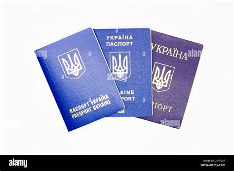 Passport Of Ukraine Three Cover Of The State Document Of The Foreign