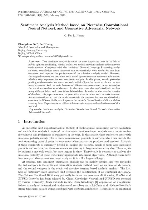 Pdf Sentiment Analysis Method Based On Piecewise Convolutional Neural