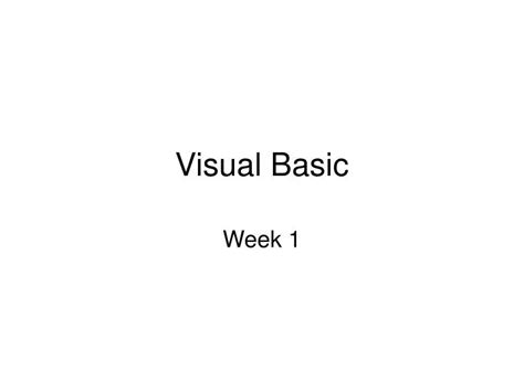 PPT Visual Basic PowerPoint Presentation Free Download ID 4506042