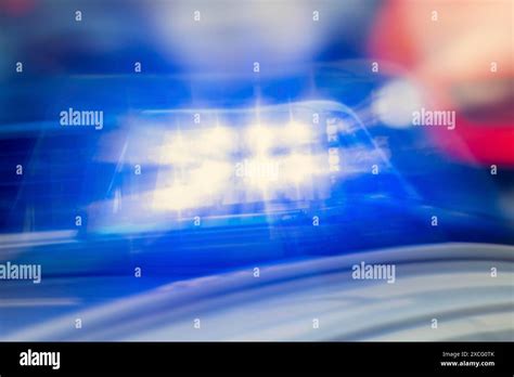 Symbolic Image Police Operation Police Patrol Car Blue Light Led