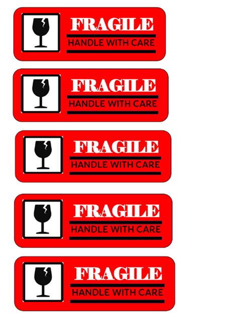 Fragile Stickers Template Pdf
