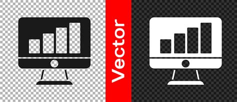 투명 한 배경에 격리 된 그래프 차트 아이콘블랙 컴퓨터 모니터 텍스트 파일을 보고합니다 회계 기호 감사 분석 계획 벡터 개념에