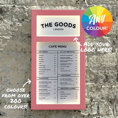 Menu Case With Your Brand Logo In Any Colour The Goods Signs London