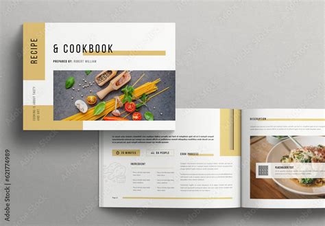 Cookbook Recipe Book Template Landscape Stock Template Adobe Stock