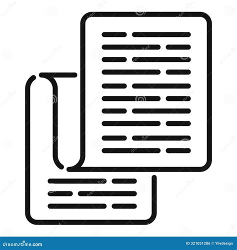 Black And White Document Icon Stock Vector Illustration Of Material Legal 321051286