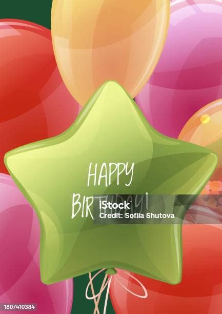 생일 인사말 카드 템플릿입니다 현수막 화려한 풍선과 전단지 생일 축하합니다 휴일 기념일 파티를 위한 초대장 디자인 공휴일에 대한 스톡 벡터 아트 및 기타 이미지 Istock