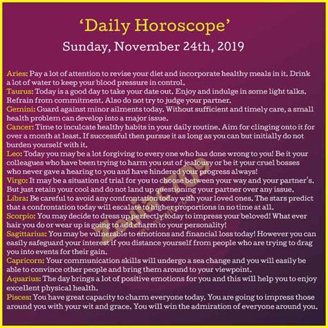 24th November 2019 Horoscope Revive Zone