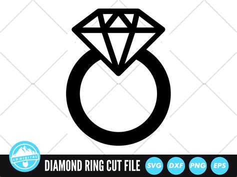 Diamond Ring SVG Wedding Ring SVG By LD Digital TheHungryJPEG