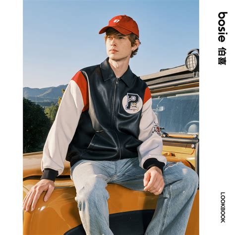 Bosie 2024 Spring And Autumn New Jacket Mens Couple Contrasting Color Stitching Jacket Baseball