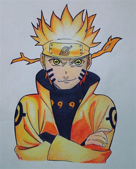 Naruto Kurama Sage Mode Colour Sketch Naruto Drawings Sketches Drawings