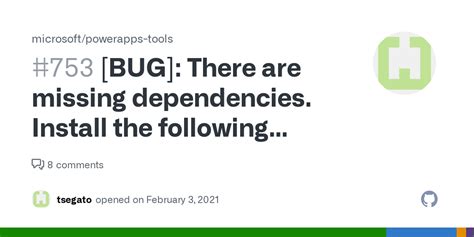 Bug There Are Missing Dependencies Install The Following Solutions