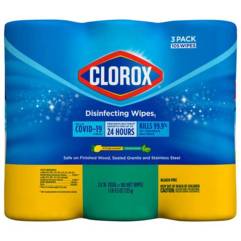 Clorox Disinfecting Wipes Crisp Lemon Fresh Scent 3 Pack