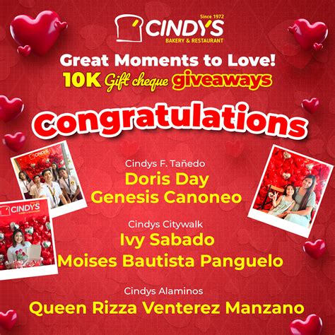 Congratulations To The Cindys Bakery And Restaurant