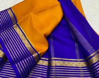 Khadi Chiffon Durga Puja Zari Work Pure Georgette Banarasi Etsy