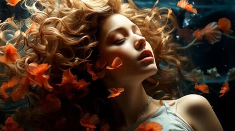 Premium Ai Image Mesmerizing Naiad Bathing In A Tranquil Forest Pond