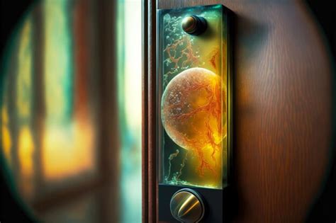 Cubierta Transparente Manchada Con Bacterias En La Manija De La Puerta Ai Generativa Foto Premium