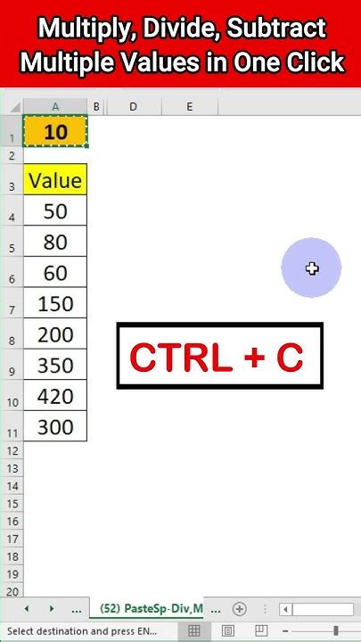 How To Multiply Divide Subtract Multiple Values With One Click