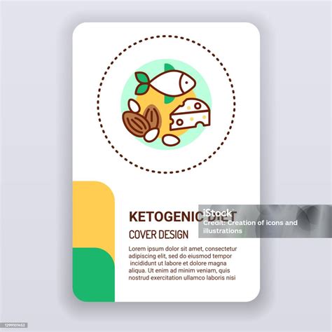 케토제닉 다이어트 브로셔 템플릿 헬스케어 커버 디자인 흰색 배경에 선형 일러스트 만화 캐릭터로 디자인 인쇄 개념에 대한 스톡 벡터 아트 및 기타 이미지 Istock
