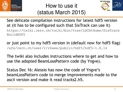 hdf5 in sixtrack regina kwee hinzmann yngve i levinsen ppt download