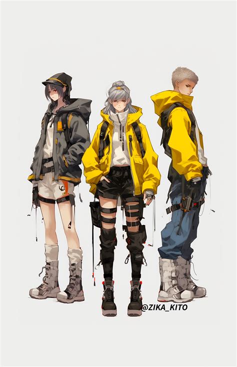 Techwear Gaming Fashion Illustrations Techwear Character Design