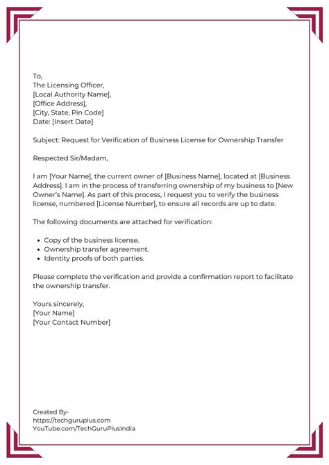 Application For Verification Of Local Business License [5 Format]