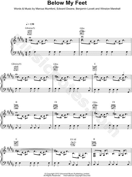 Mumford And Sons Below My Feet Sheet Music In G Minor Download