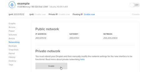 How To Enable DigitalOcean Private Networking On Existing Droplets DigitalOcean