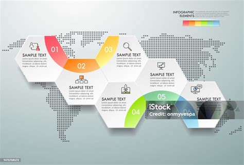 인포 그래픽 템플릿 6 옵션을 디자인하십시오 워크플로 레이아웃 다이어그램 숫자 옵션 타임라인 단계 인구 통계에 사용할 수 있습니다 0명에 대한 스톡 벡터 아트 및 기타