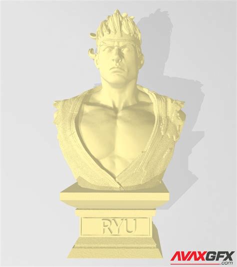 Street Fighter Ryu Bust 3d Print Model Download 3d Models For Print