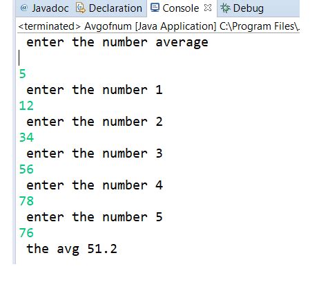 Java Program To Print The Average Of N Numbers By Specifying The
