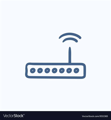 Wireless Router Sketch Icon Royalty Free Vector Image