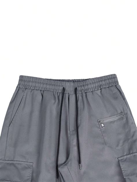 Manfinity Emrg Loose Fit Mens Cargo Pants With Flap Pocket Side