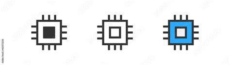 CPU Icon Isolated On Light Background Processor Symbol Chip Computer Microprocessor