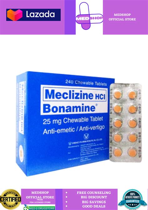 Bonamine 25mg For Adult Chewable Tablet 5 Tablet Medshop Lazada Ph