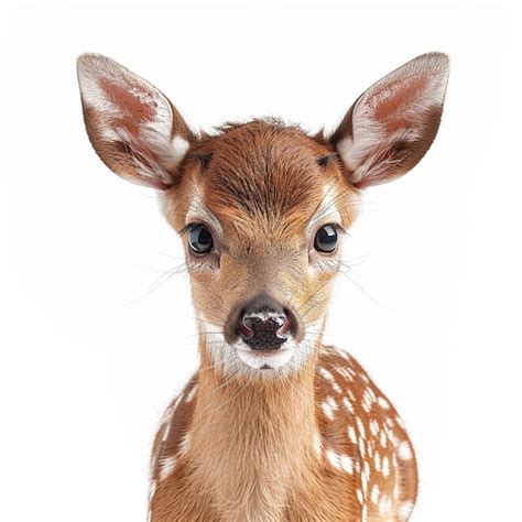 Adorable Fawn Standing On White Background Premium Ai Generated Image