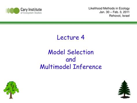 PPT Lecture 4 Model Selection And Multimodel Inference PowerPoint