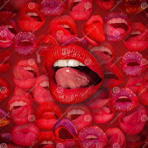 Labios Sensuales Labios Y Boca Labio Femenino Con Fondo Rojo Labios