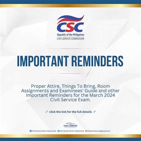 Important Reminders Civil Service Exam Masterclass